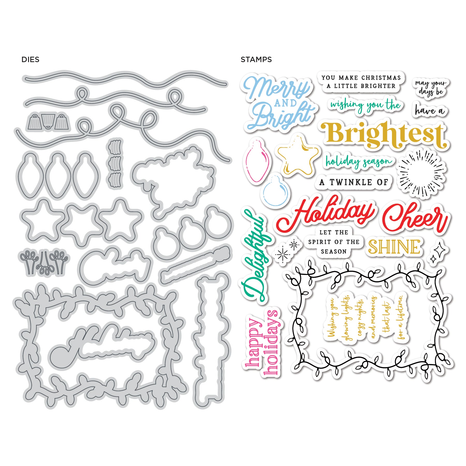 DP Merry & Bright Stamp and Die Kit – Diamond Press Store